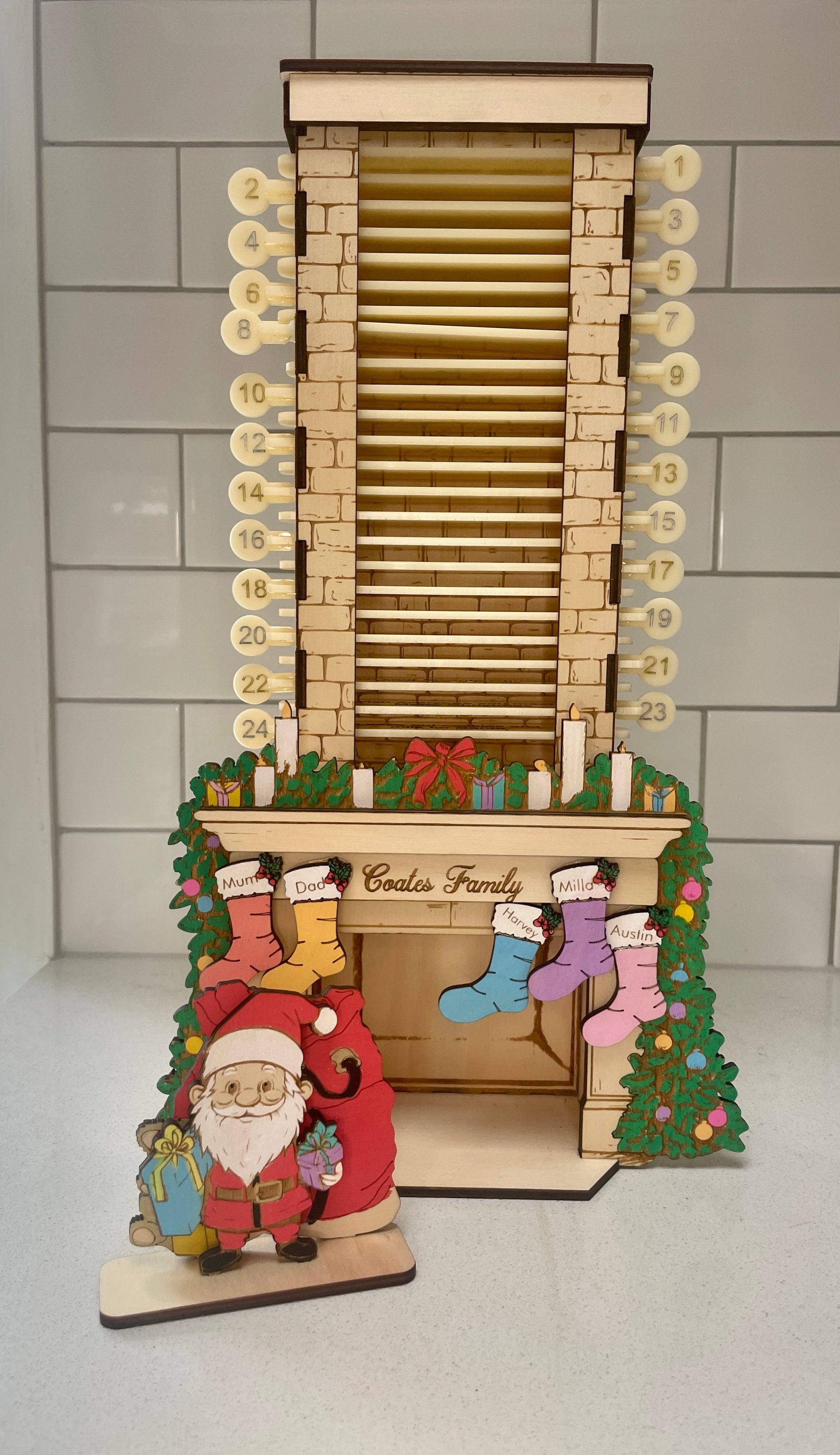 Santa’s Christmas Countdown Chimney Calendar – Emma Jae Custom Laser ...