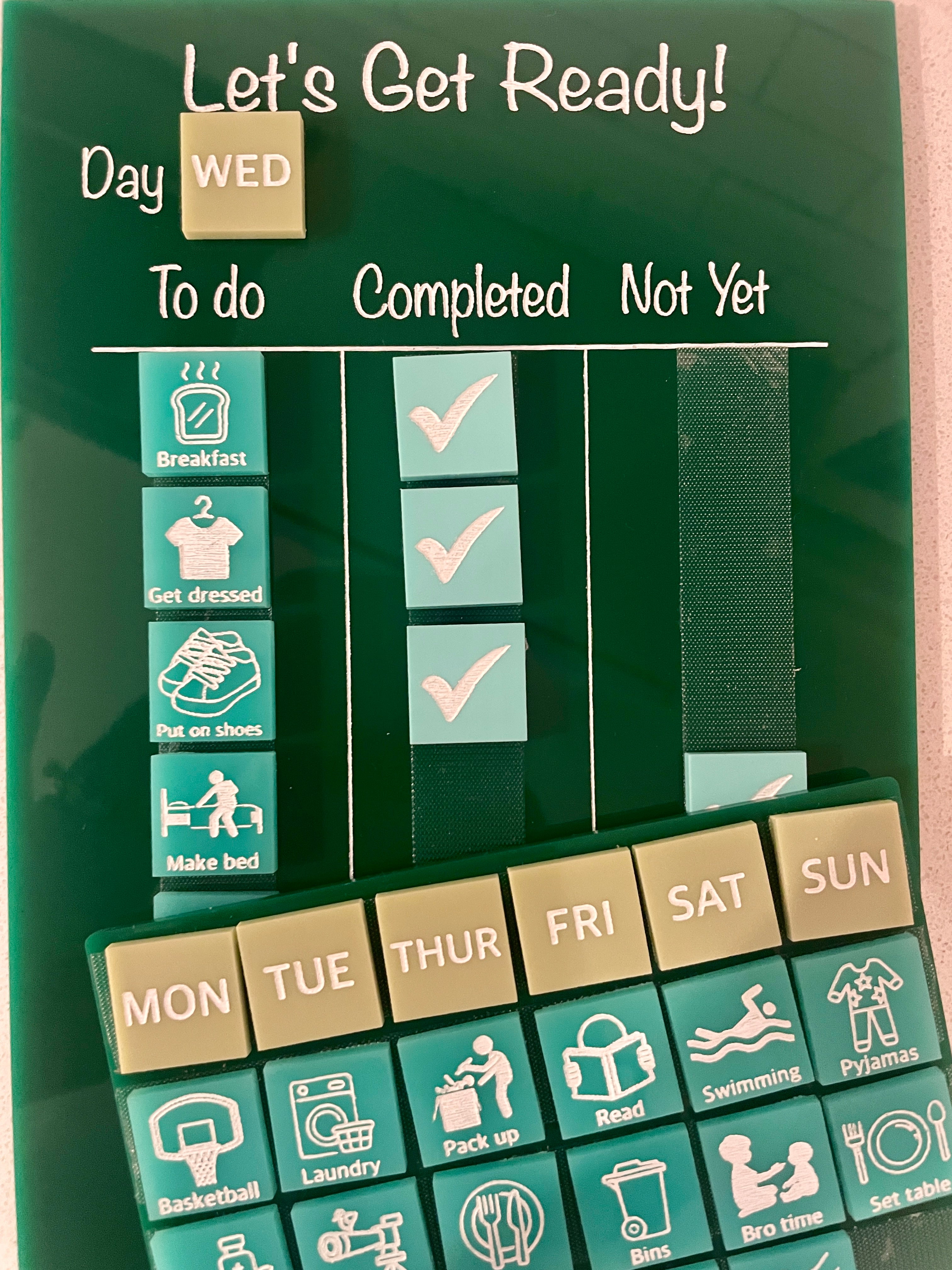 Let’s Get Ready Visual Board – Emma Jae Custom Laser Designs