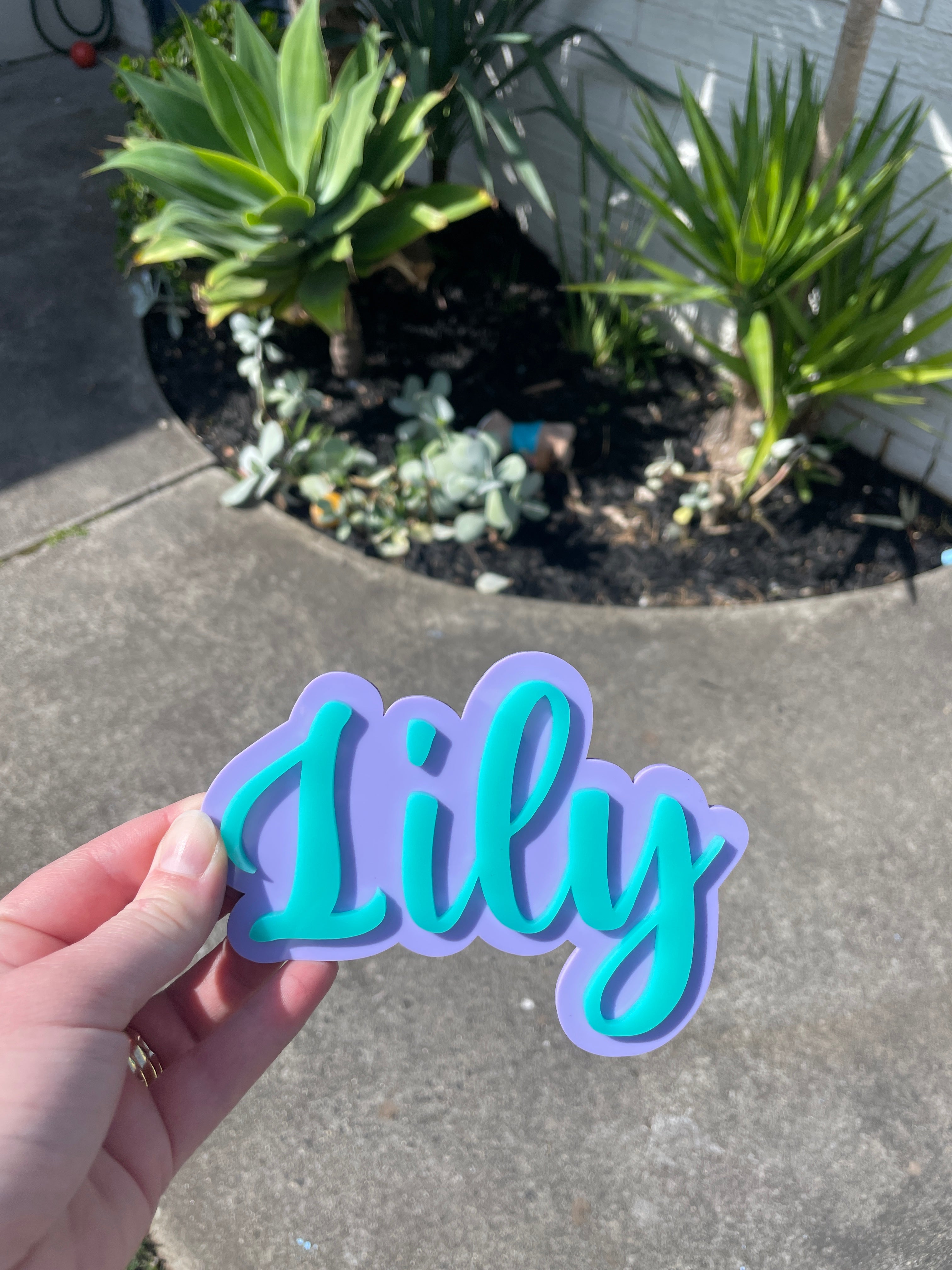Personalised double layered name sign SMALL 7.5cm high - FREE SHIPPING ...