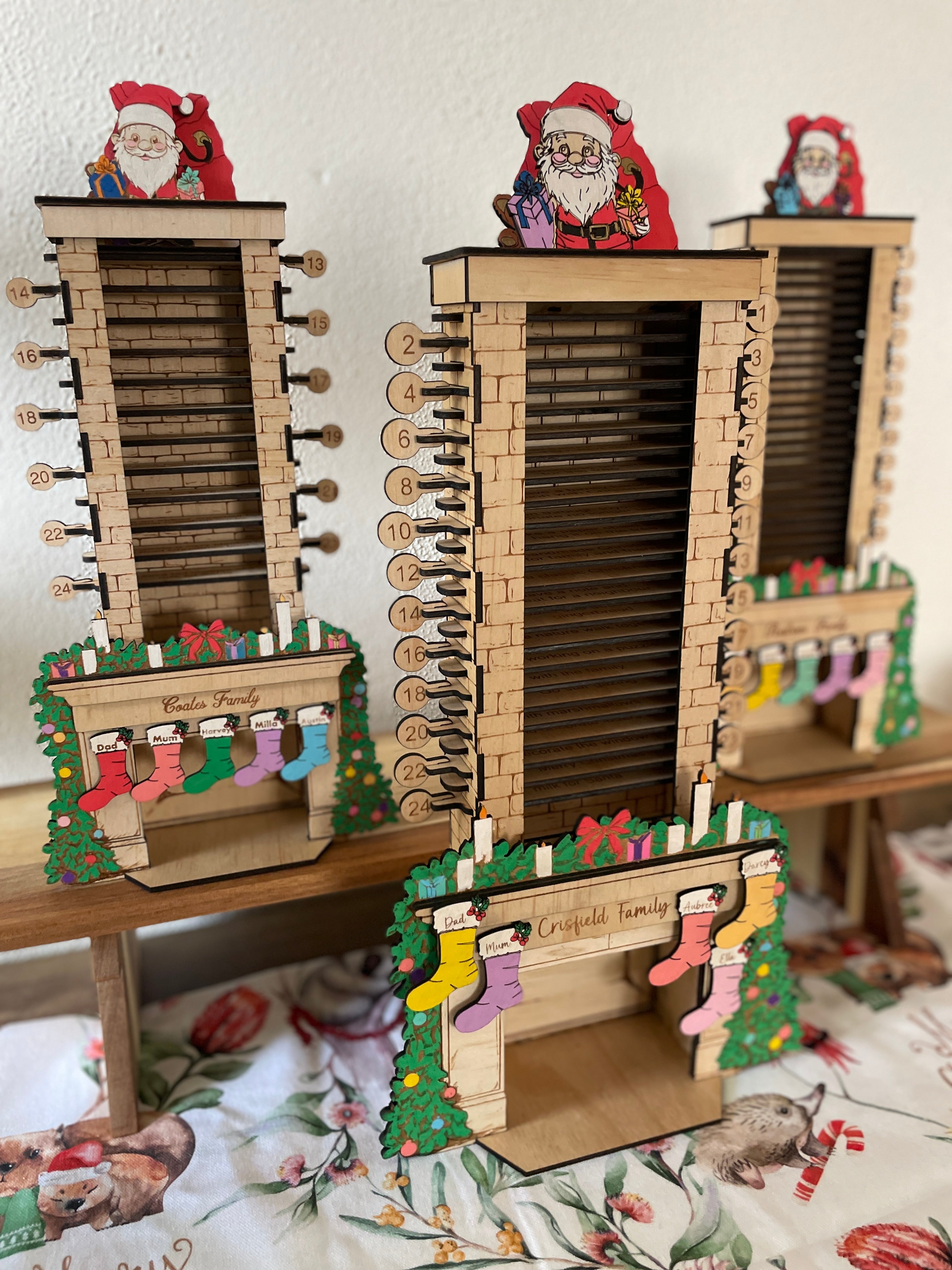 Wooden Christmas Countdown Chimney Advent Calendar – Emma Jae Custom ...