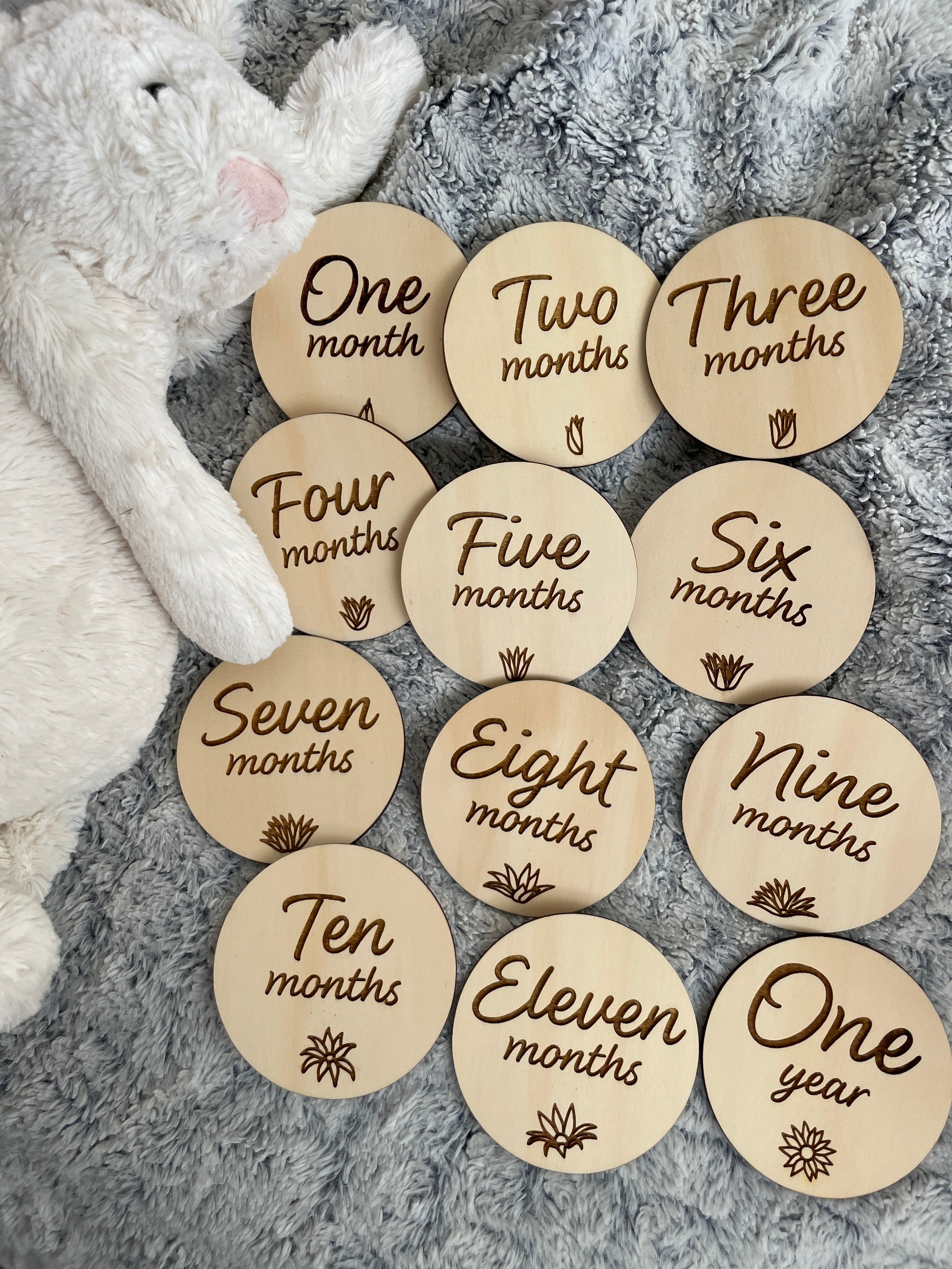 Cute & quirky milestone disc set – Emma Jae Custom Laser Designs